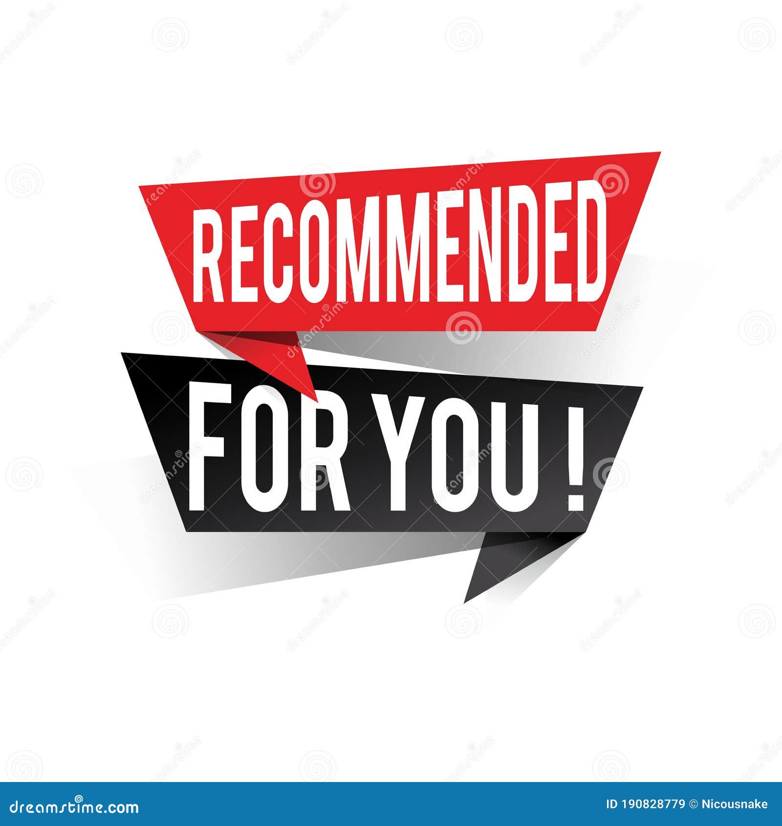 Modern Design Recommended for You Text on Speech Bubbles Concept Stock ...