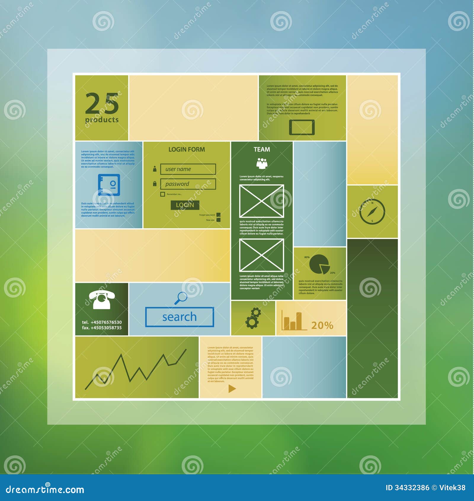 Modern Design Rectangle Template with Space for Your Content. Stock ...