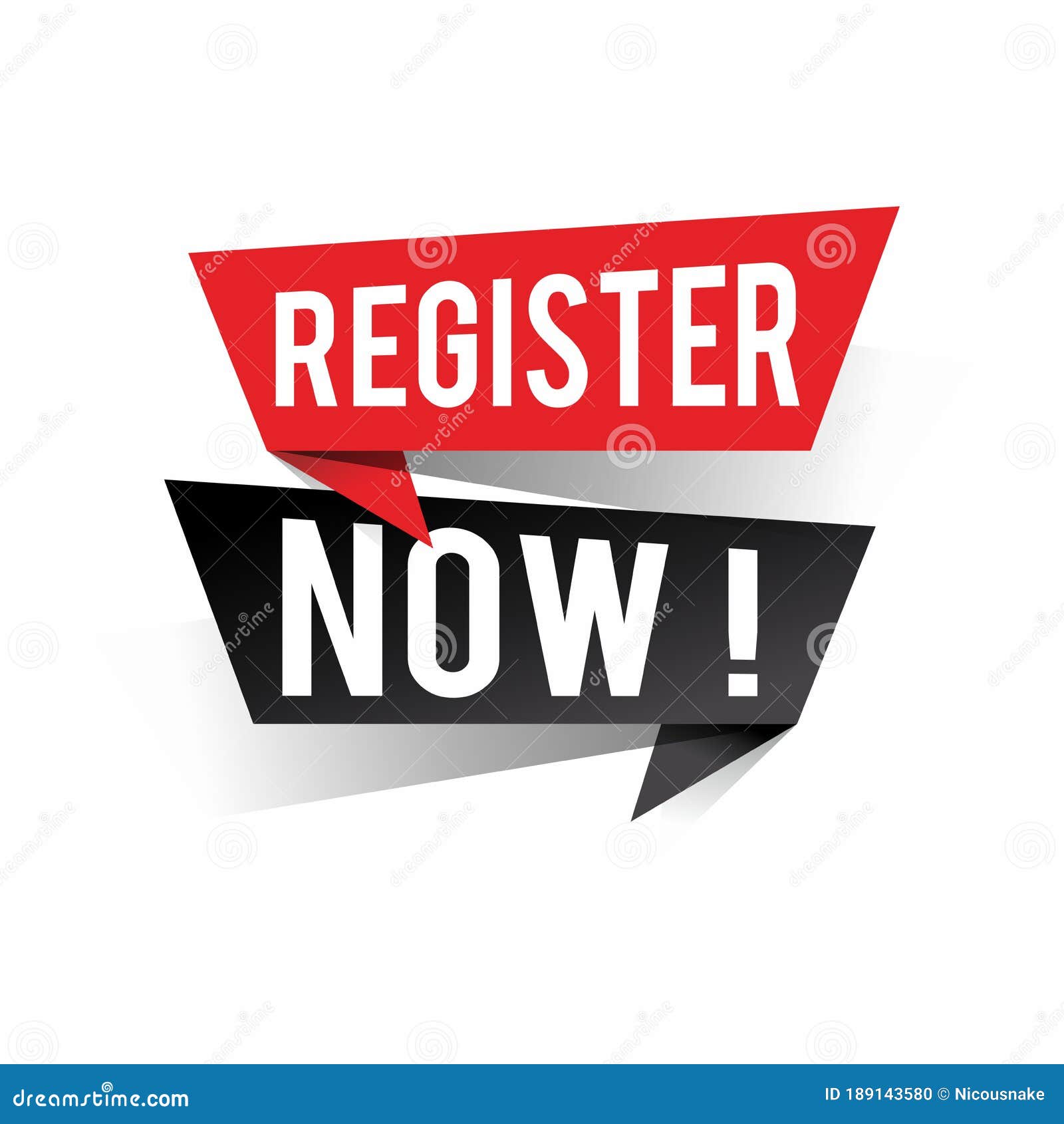 Modern Design Register Now Text on Speech Bubbles Concept Stock Vector ...