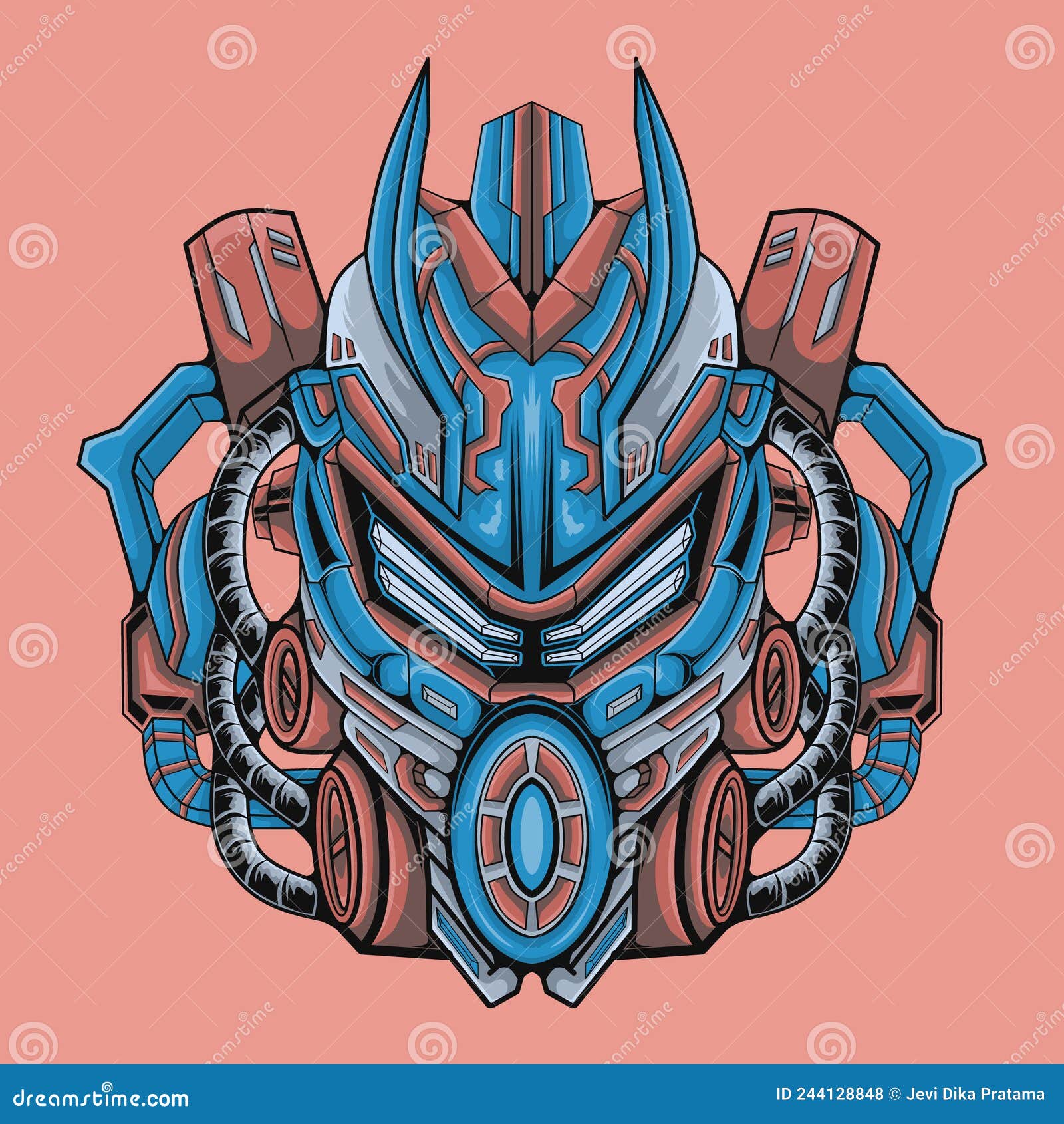 Modern Design Robot Warrior Illustration Stock Vector - Illustration of ...