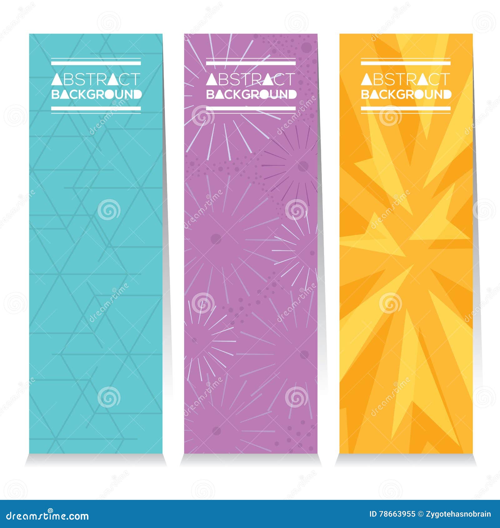 Modern Design Set of Different Three Stripes Graphic Vertical Banners ...