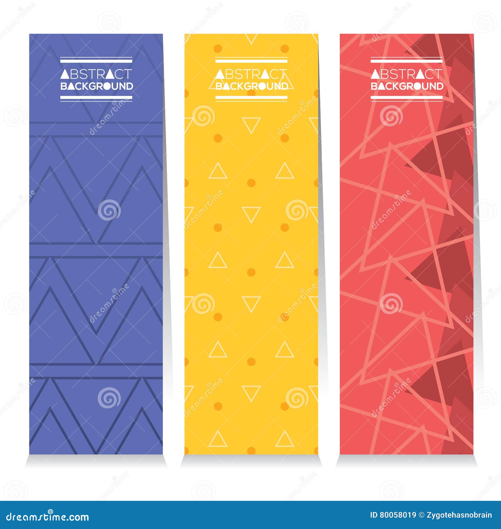 Modern Design Set Of Different Three Stripes Graphic Vertical Banners