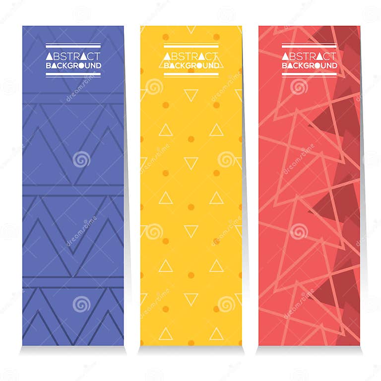 Modern Design Set of Different Three Stripes Graphic Vertical Banners ...