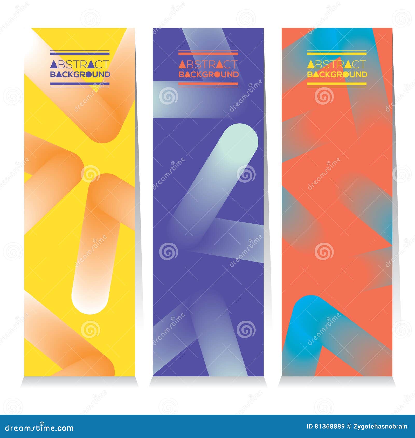 Modern Design Set of Three Abstract Vertical Banners Stock Vector ...