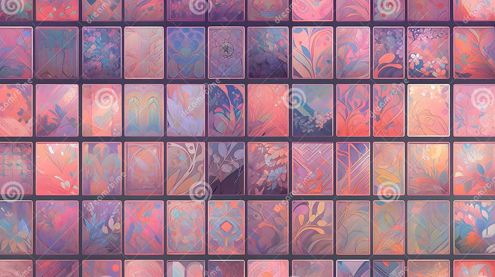 Pattern Variation in Squares for a Layered Depth Design Stock ...