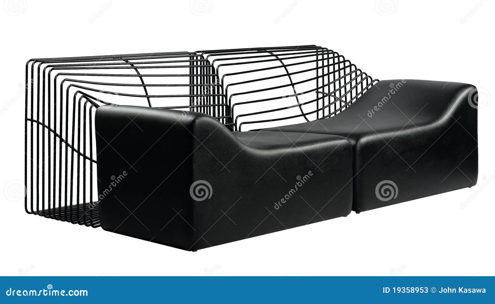 Modern Design of Steel Sofa Isolated on White Stock Image - Image of ...