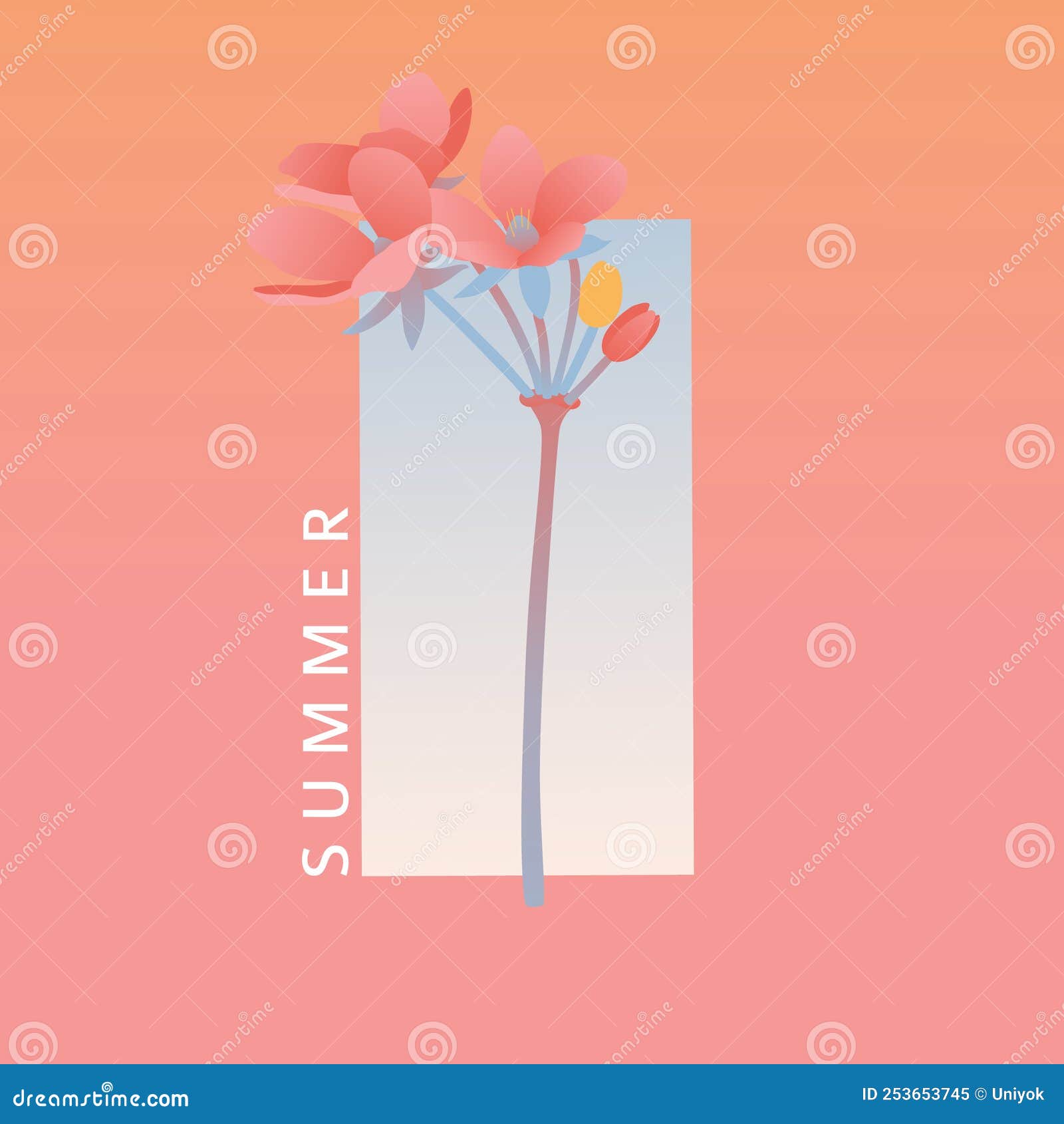 Modern Design Summer Banner. Invitations in the Minimalism Style with ...