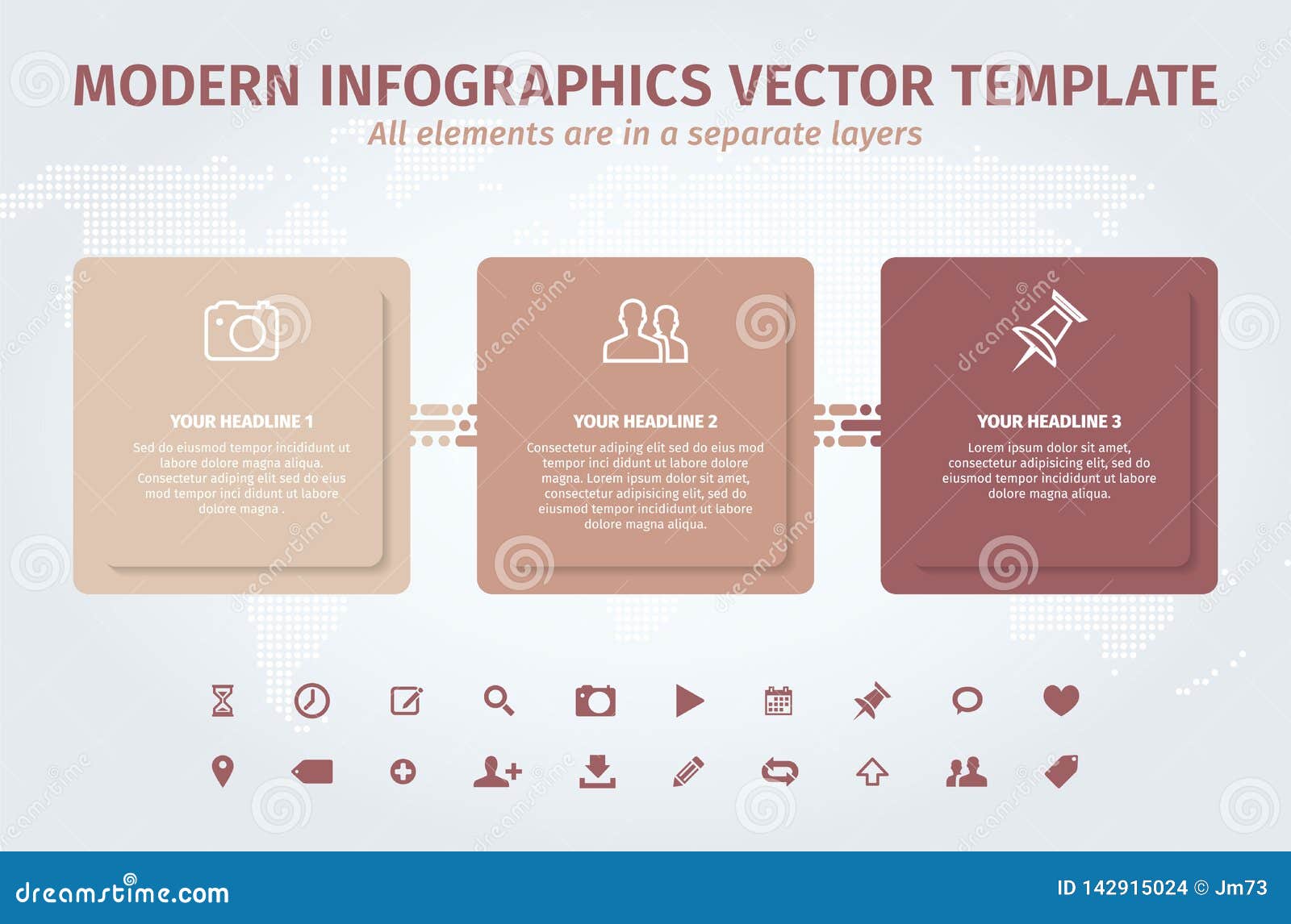 Modern Design Template for Infographic with Icons and Sample Text Stock ...
