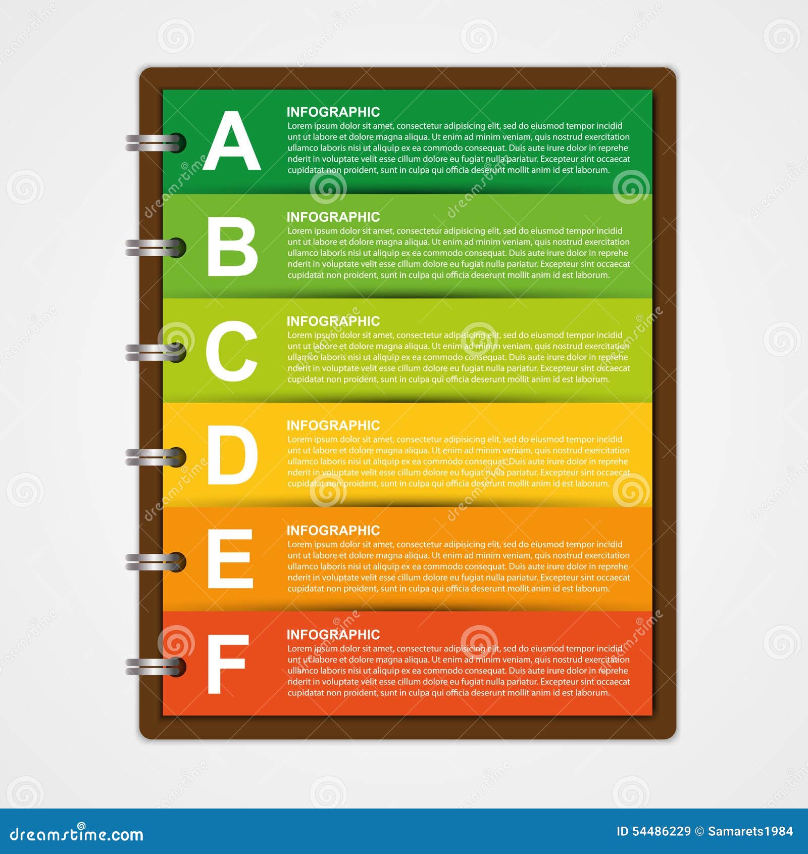 Modern Design Template Infographic of Notebook Paper. Stock Vector ...