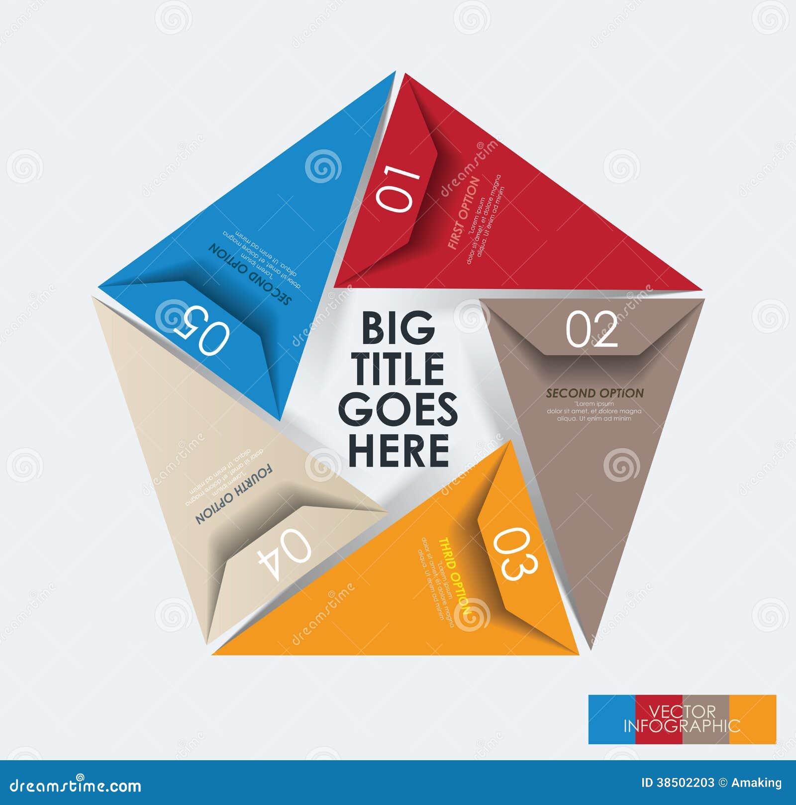 Modern Design Template for Infographic Pentagon Stock Vector ...