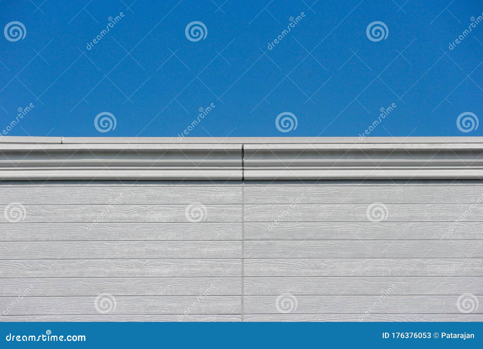 Modern Design Top Part of High Building Wall with Clear Blue Sky ...