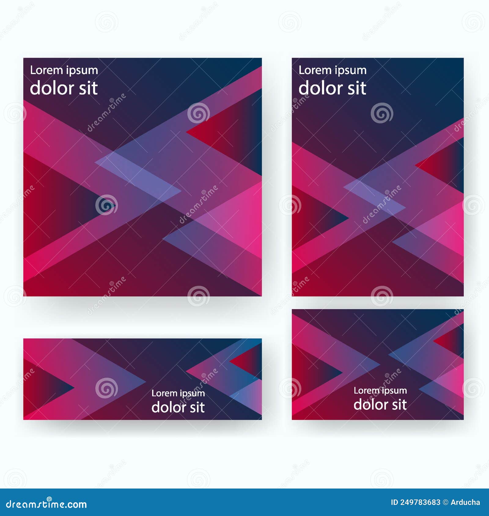 Modern Design Triangle Pattern Banner Templates Set for Print Stock ...
