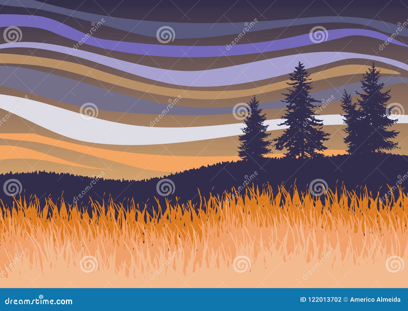 Modern Design in Vector Format with Landscape with Stylized Elements ...