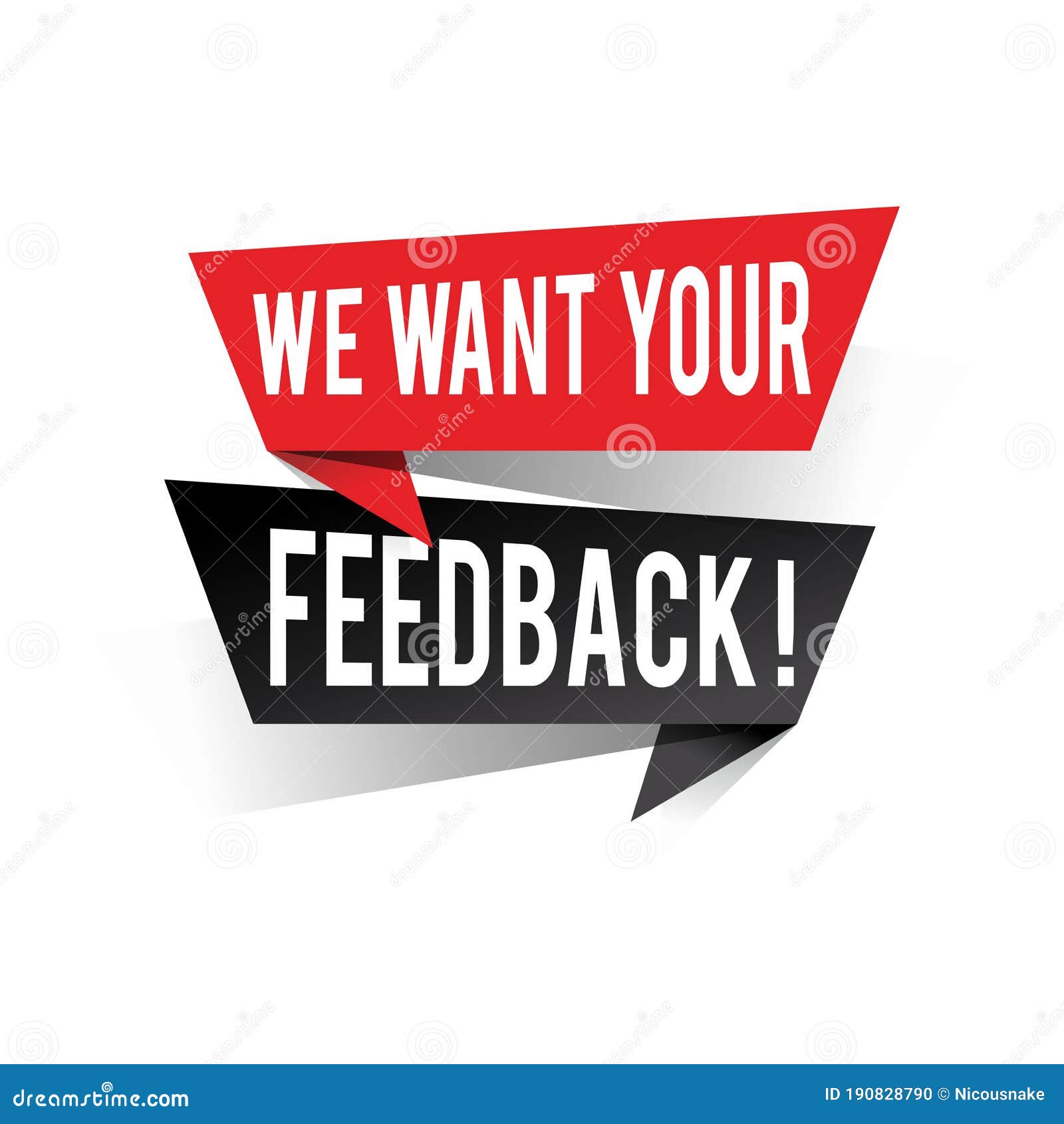 Modern Design we Want Your Feedback Text on Speech Bubbles Concept ...
