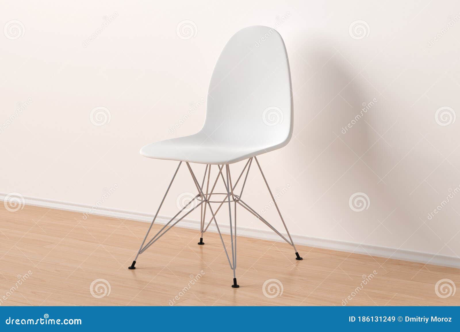 Plastic Chair in Empty Interior Stock Illustration - Illustration of ...