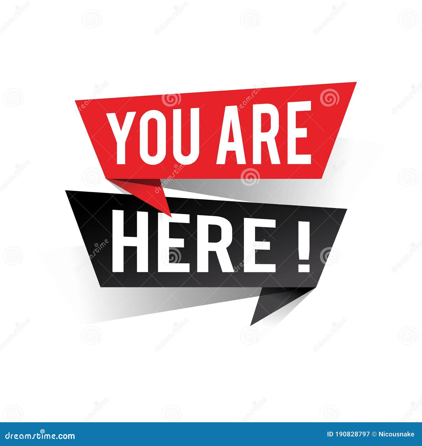 Modern Design You are Here Text on Speech Bubbles Concept Stock Vector ...