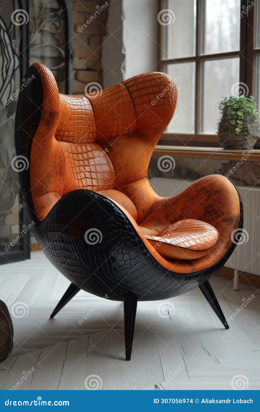 A Modern Designer Armchair in the Interior Stock Photo - Image of ...