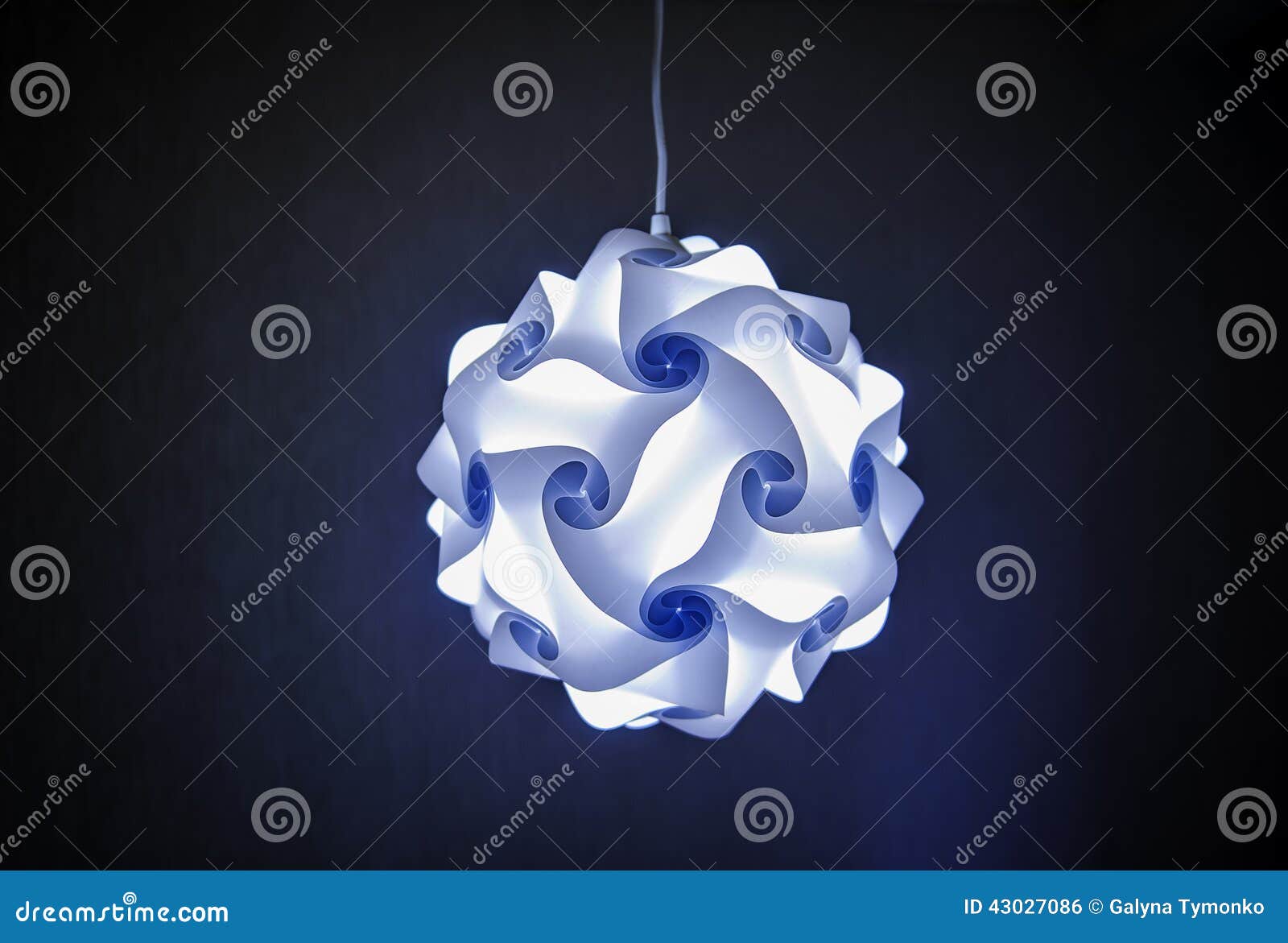 Modern Designer Lamp in Blue Light Stock Photo - Image of blue ...