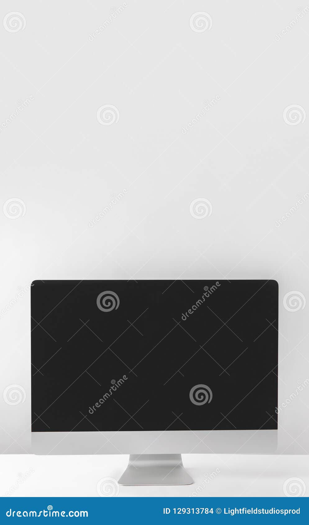 Modern Desktop Computer Display with Blank Screen Stock Photo - Image ...