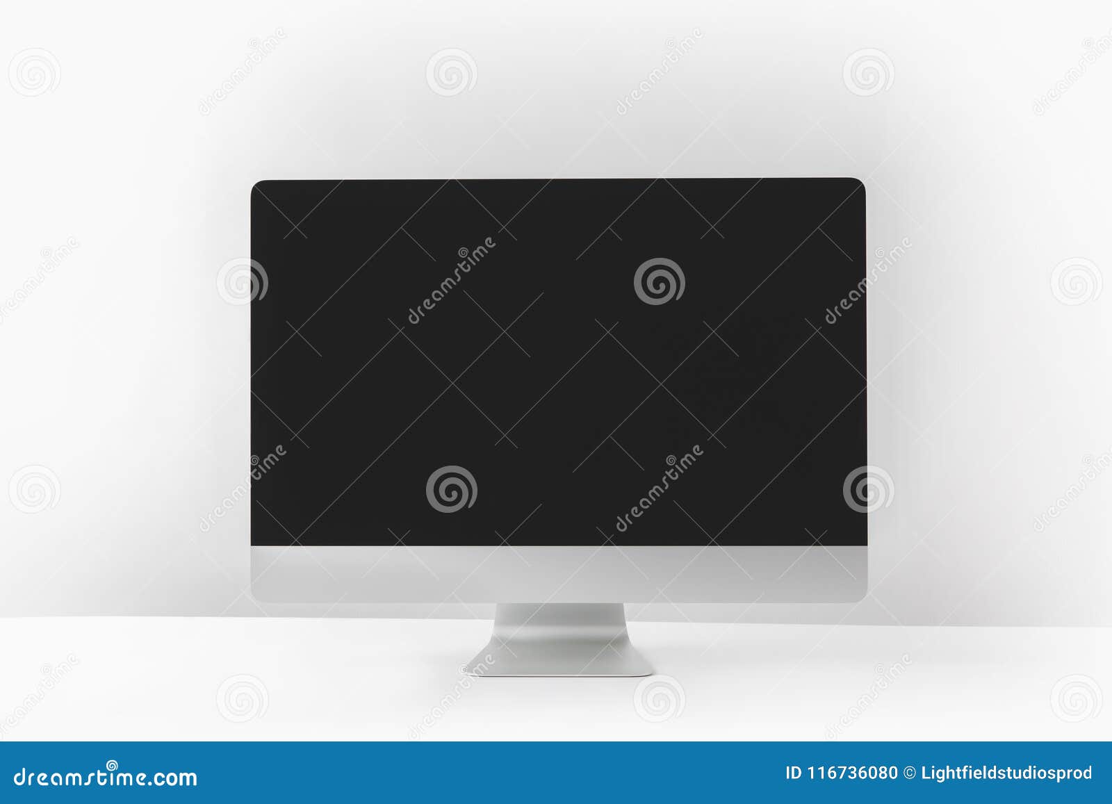 Modern Desktop Computer Display Stock Photo - Image of metal, display ...