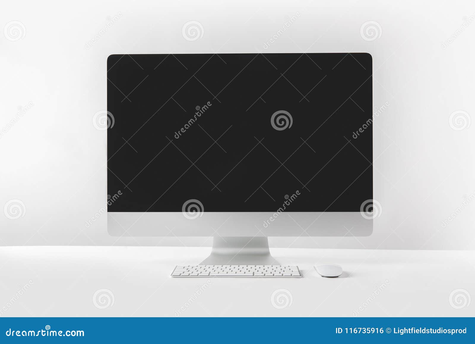 Modern Desktop Computer Display Stock Photo - Image of work, networking ...