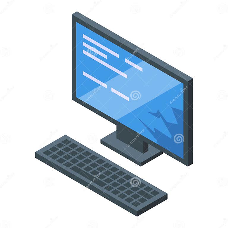 Modern Desktop Computer Displaying Code On Screen Stock Illustration Illustration Of Design