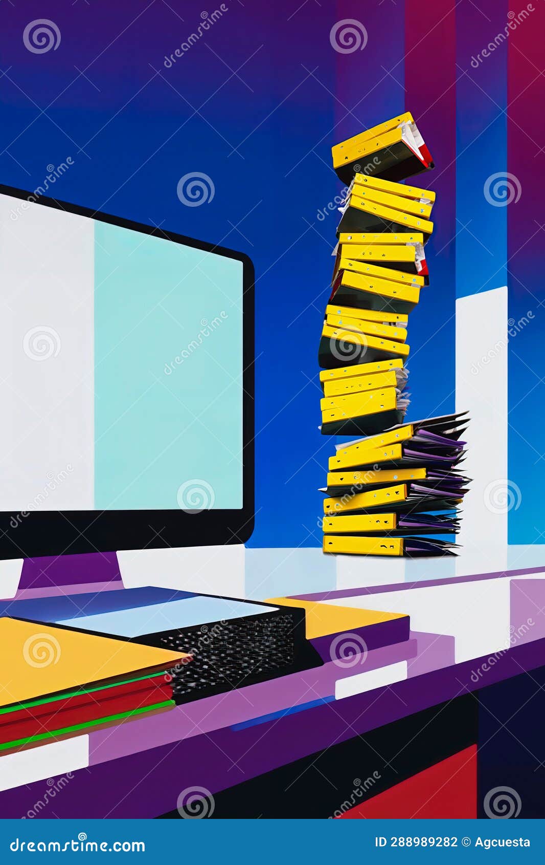 A Contemporary Desktop Computer Setup Illustration Stock Illustration ...