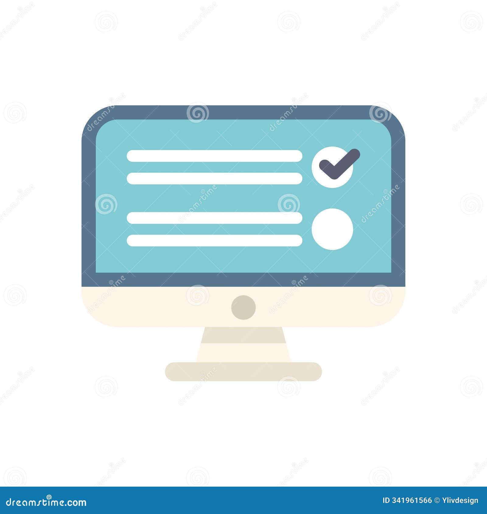 Computer Displaying Checklist for Online Survey or Exam Stock ...