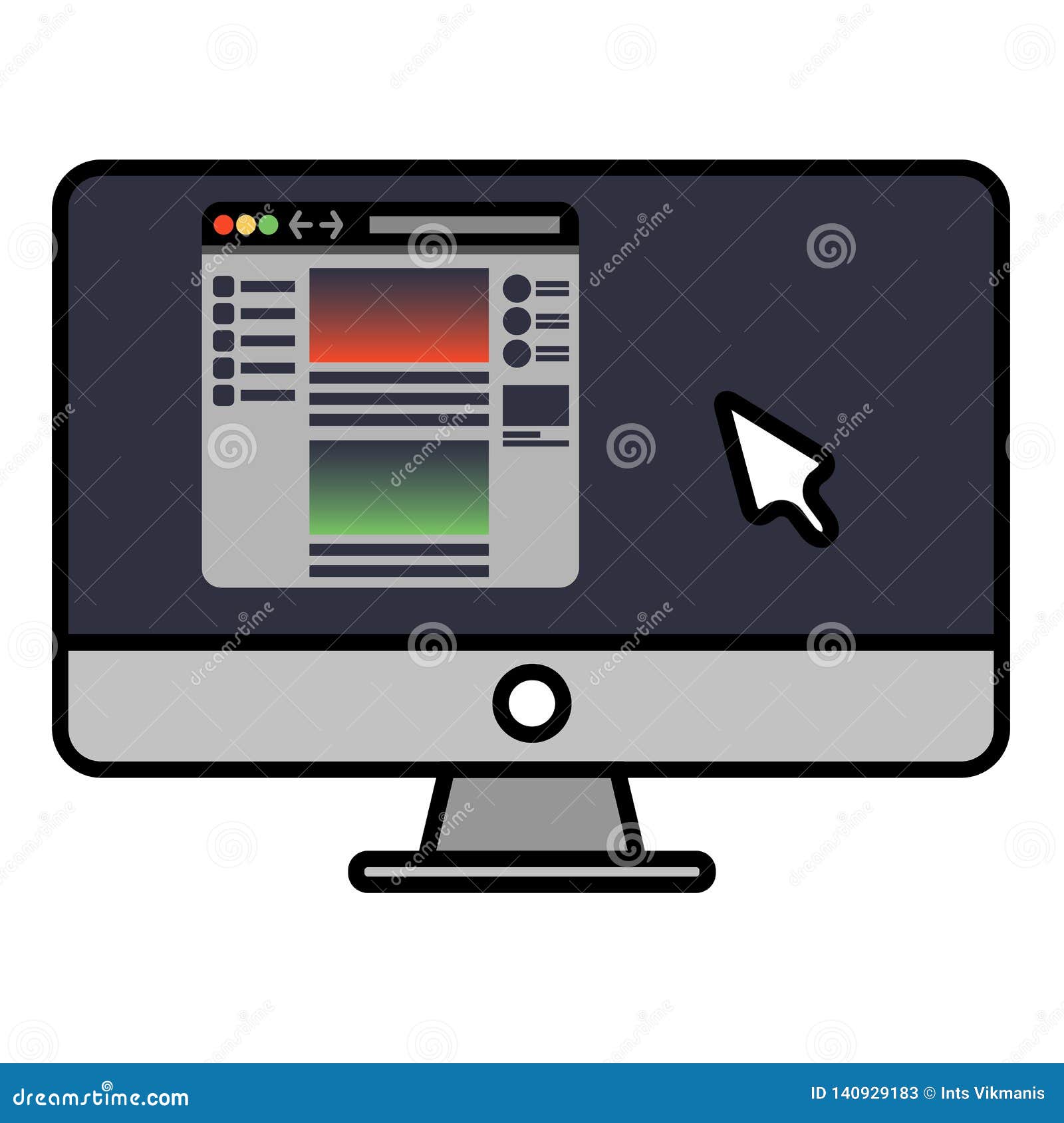 Modern desktop computer stock vector. Illustration of cursor - 140929183