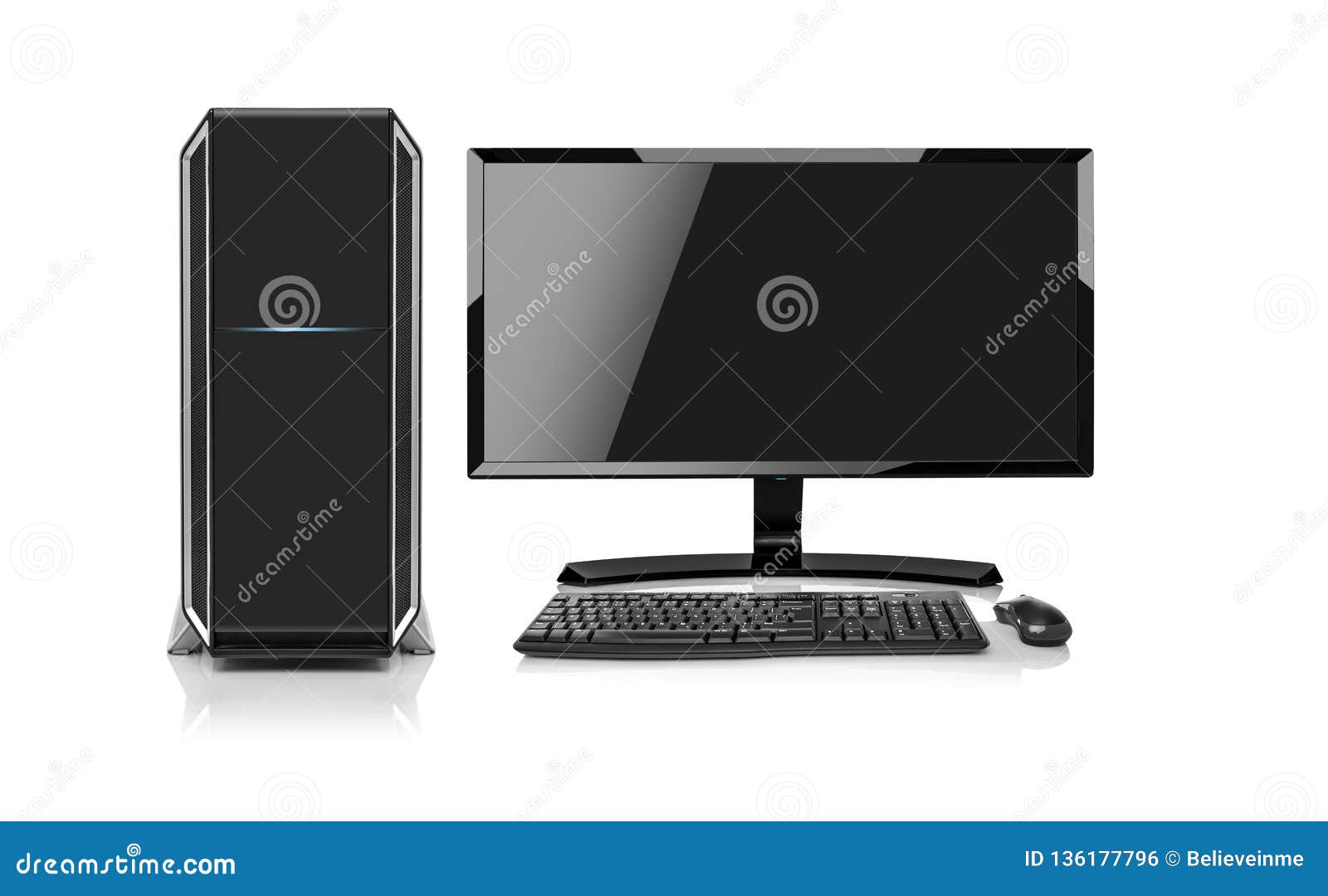 Modern Desktop Computer with Wireless Keyboard and Mouse. Stock Photo ... Modern Desktop Computer with Wireless Keyboard and Mouse. Stock Photo ...