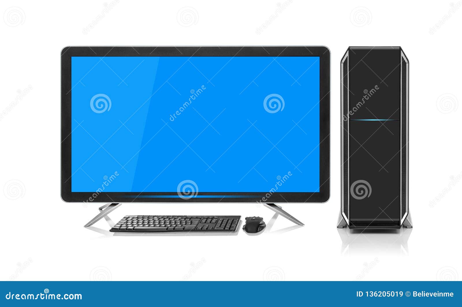 Modern Desktop Computer with Wireless Keyboard and Mouse. Stock Image ... Modern Desktop Computer with Wireless Keyboard and Mouse. Stock Image ...