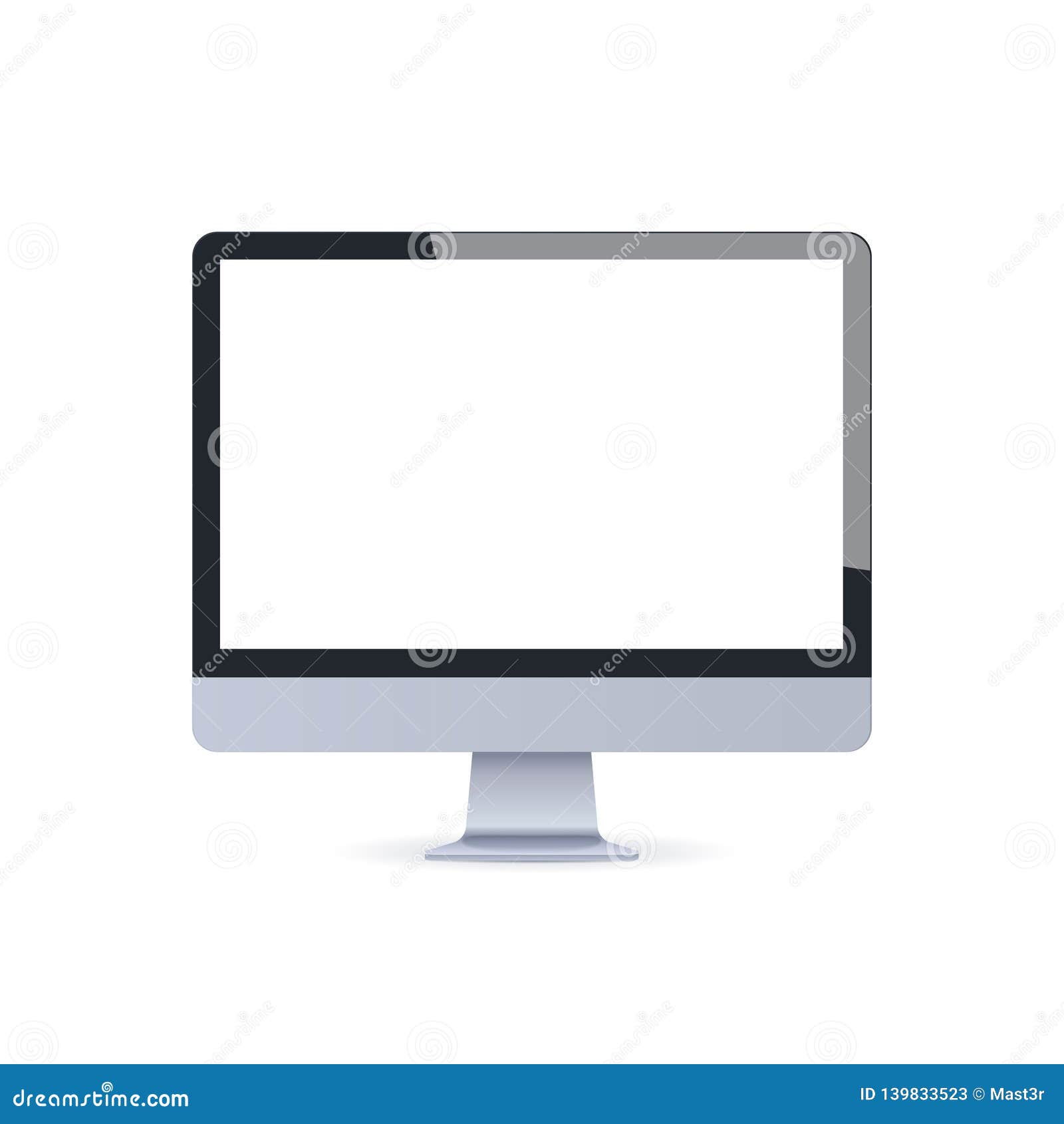 Modern Desktop Monitor Mockup Blank Empty Screen Computer Display ...