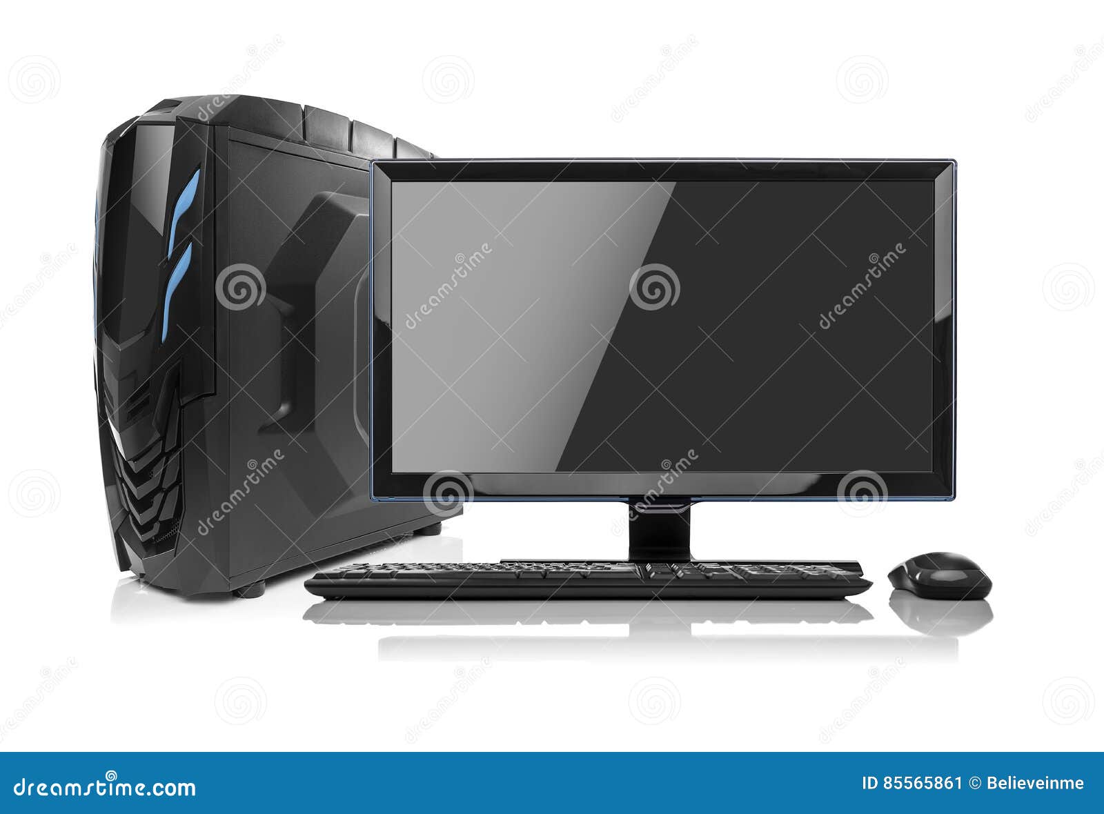 Modern Desktop PC Computer Isolated. Stock Image - Image of internet ...