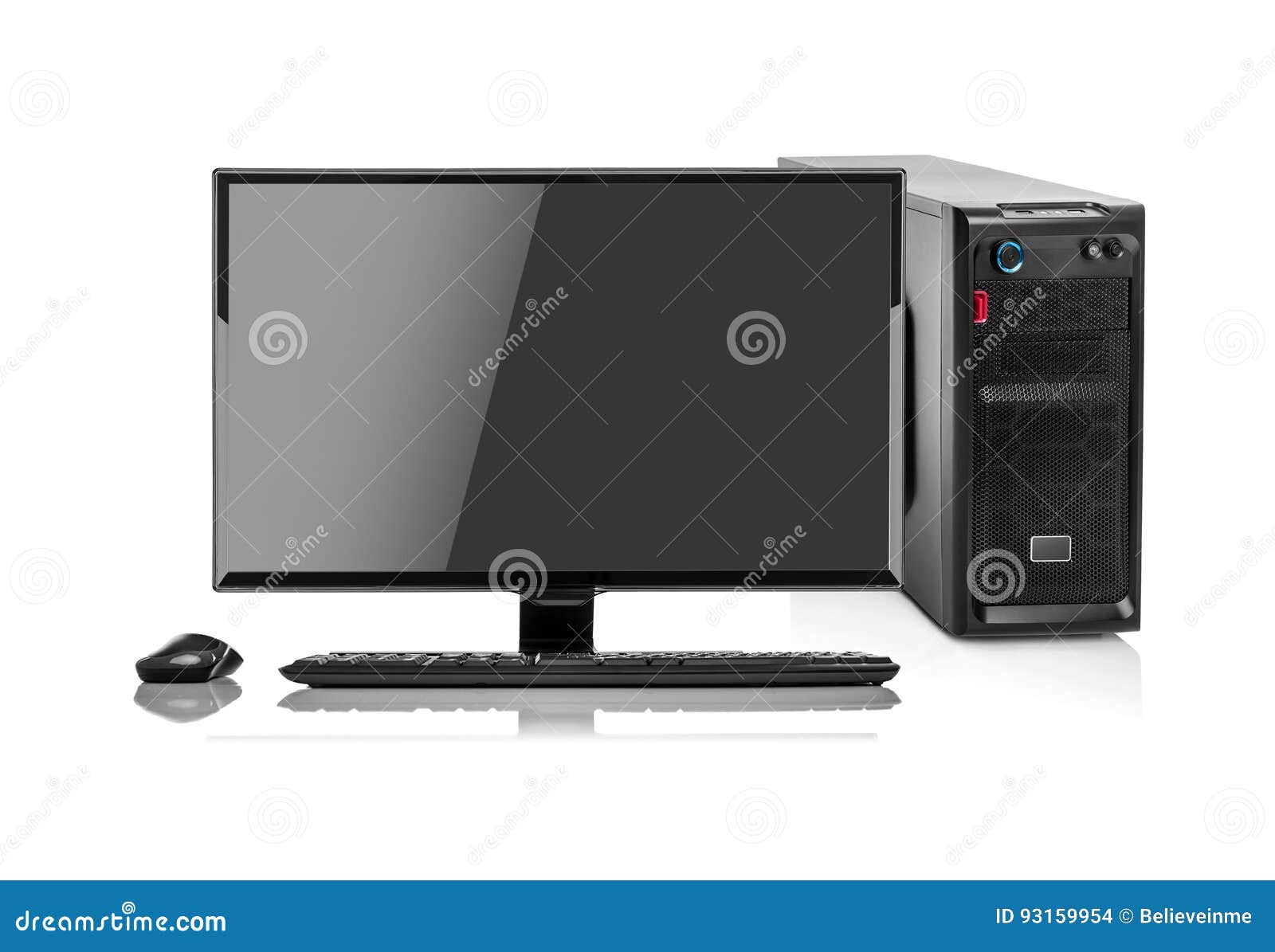 Modern Desktop PC Computer Isolated. Stock Photo - Image of black ...
