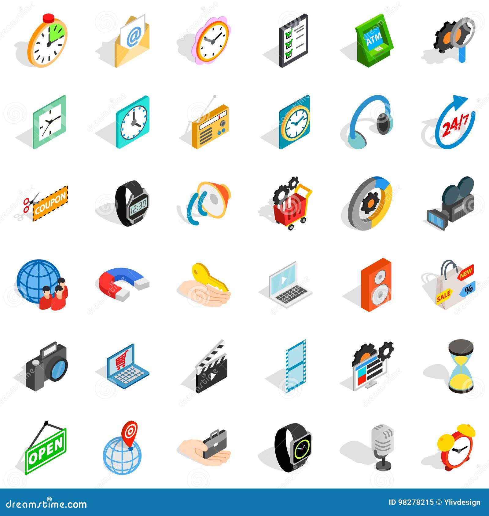 Modern Device Icons Set, Isometric Style Stock Vector - Illustration of ...