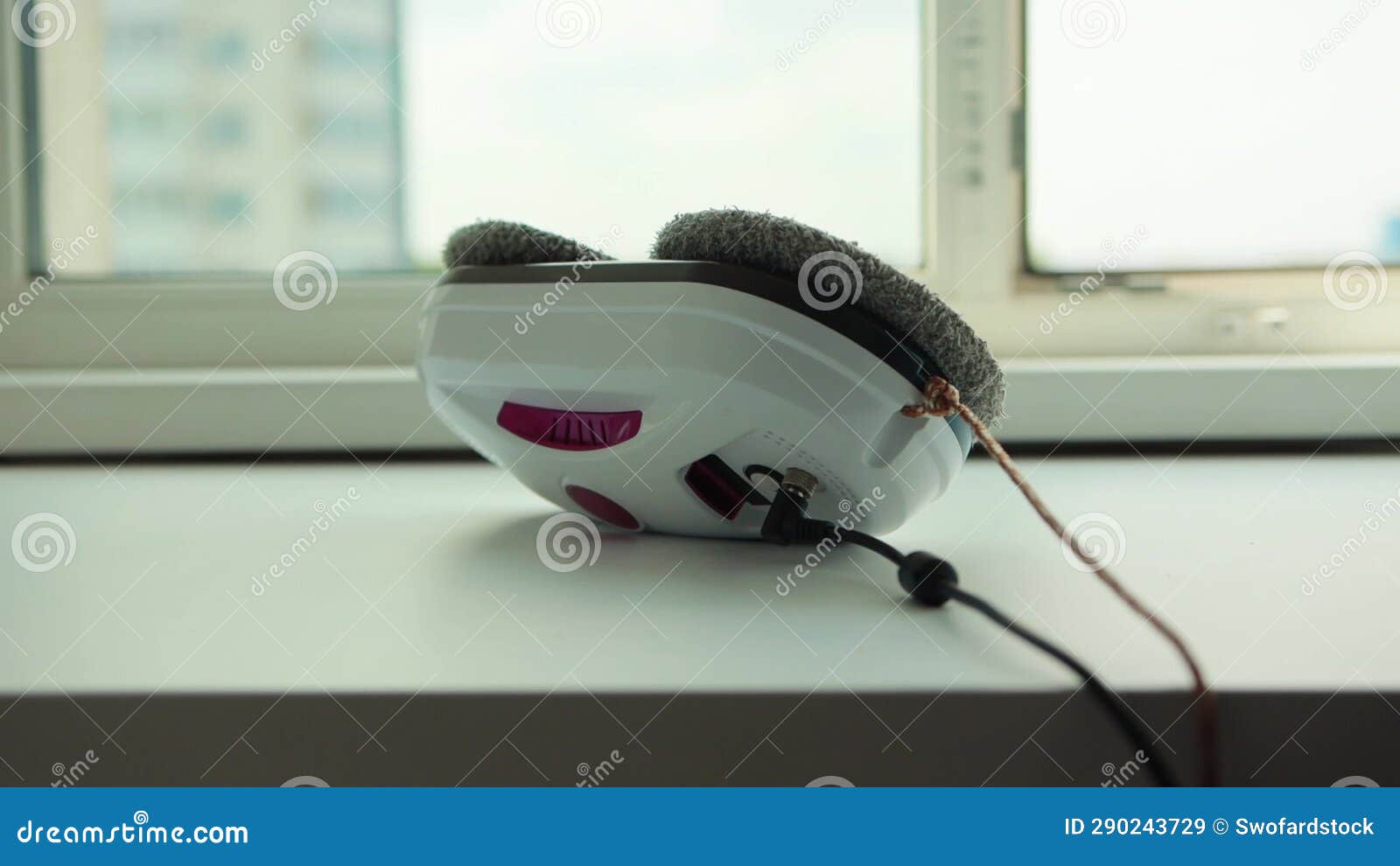 Modern Device Robot Window Cleaner with Microfiber Rags. a Device for ...