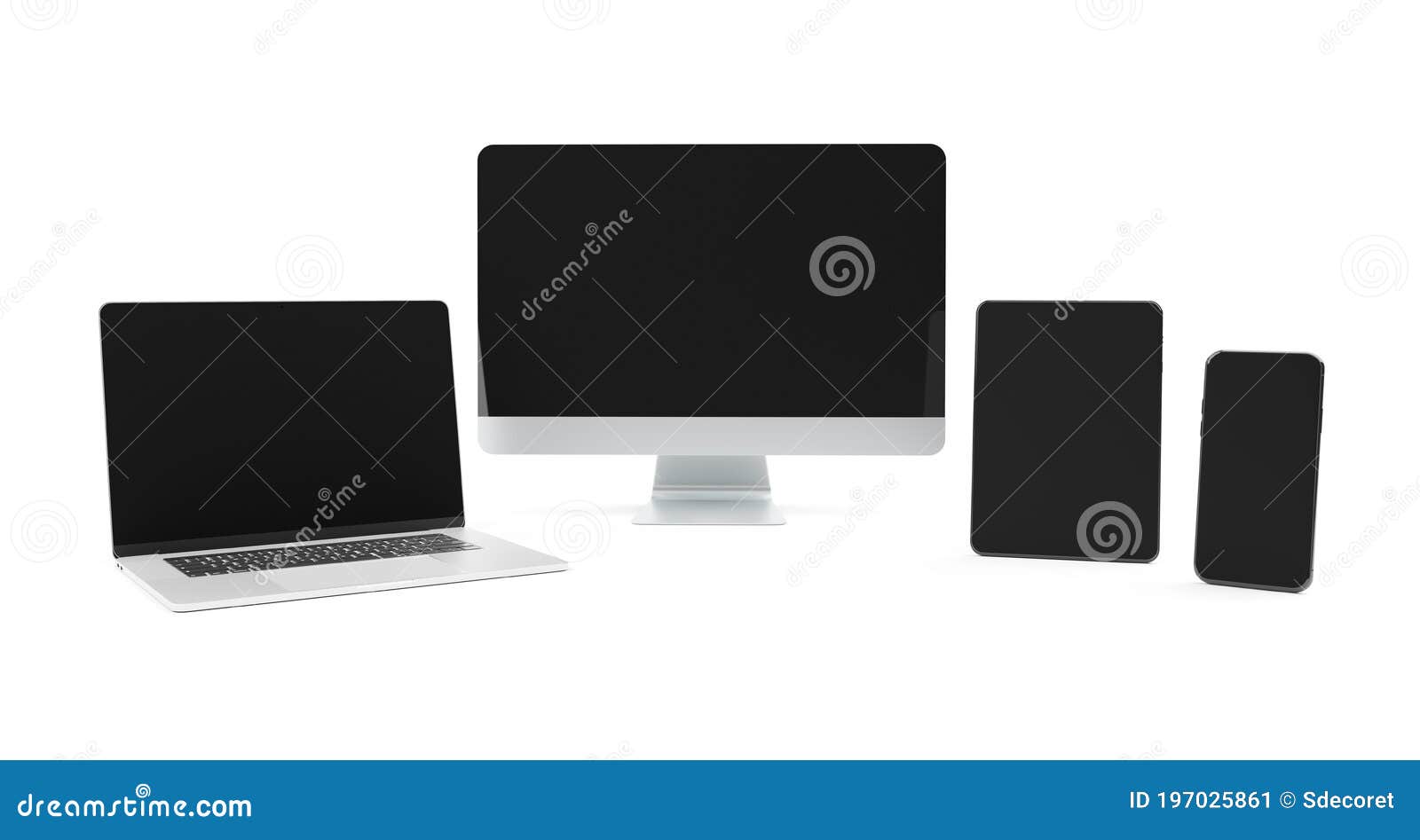 Modern Devices Isolated on White Background Stock Illustration ...
