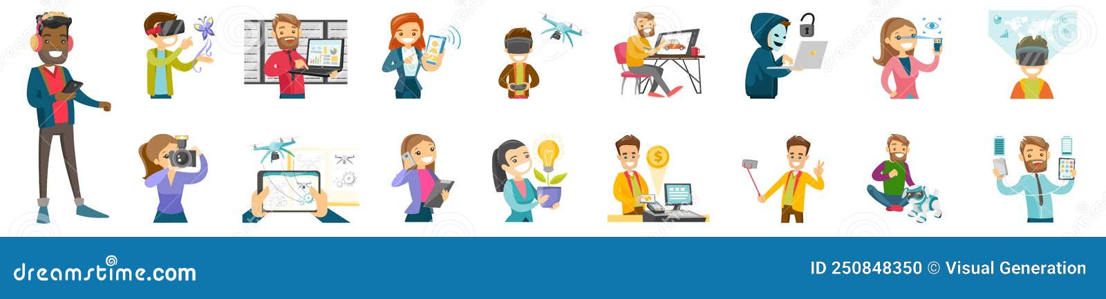 Modern Devices and Technology Use. Stock Vector - Illustration of ...