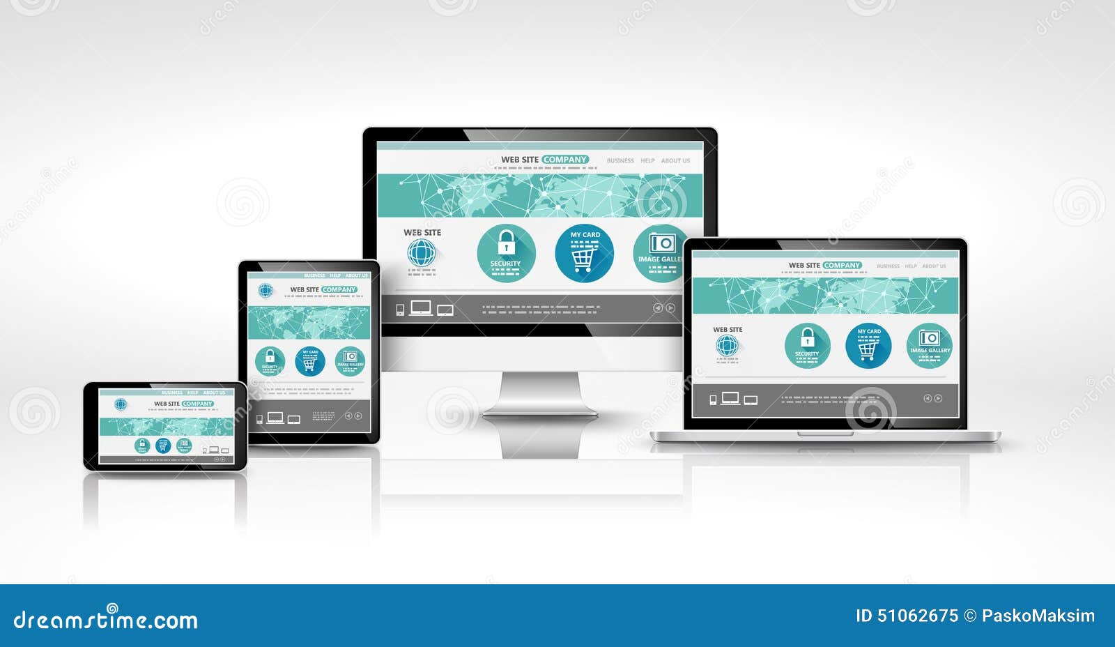 Modern Devices with Web Design Stock Vector - Illustration of website ...