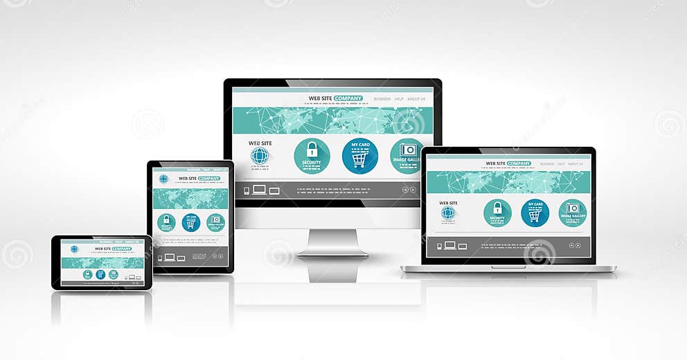 Modern Devices with Web Design Stock Vector - Illustration of website ...