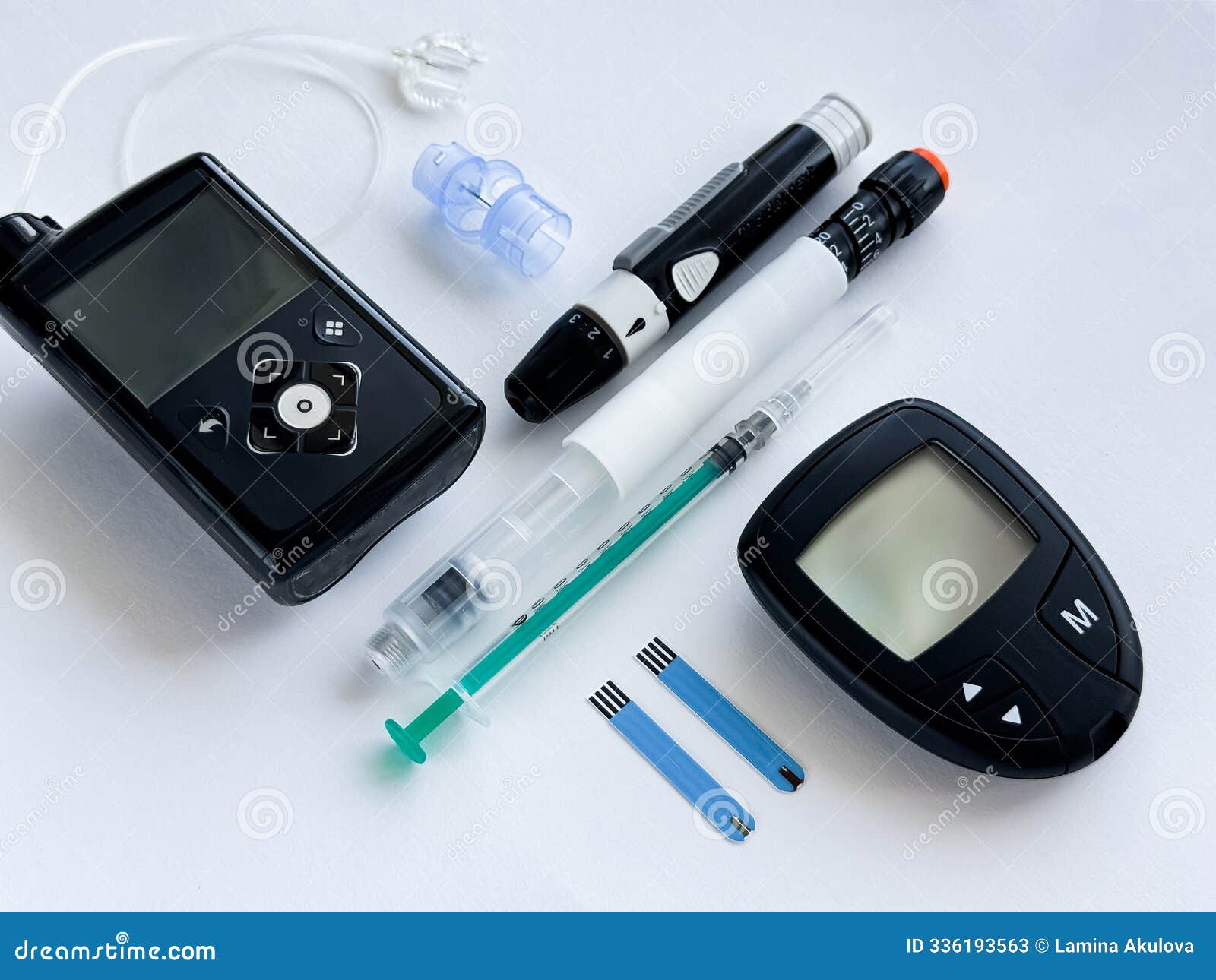 Modern Diabetes Management Tools on a White Surface Stock Image - Image ...