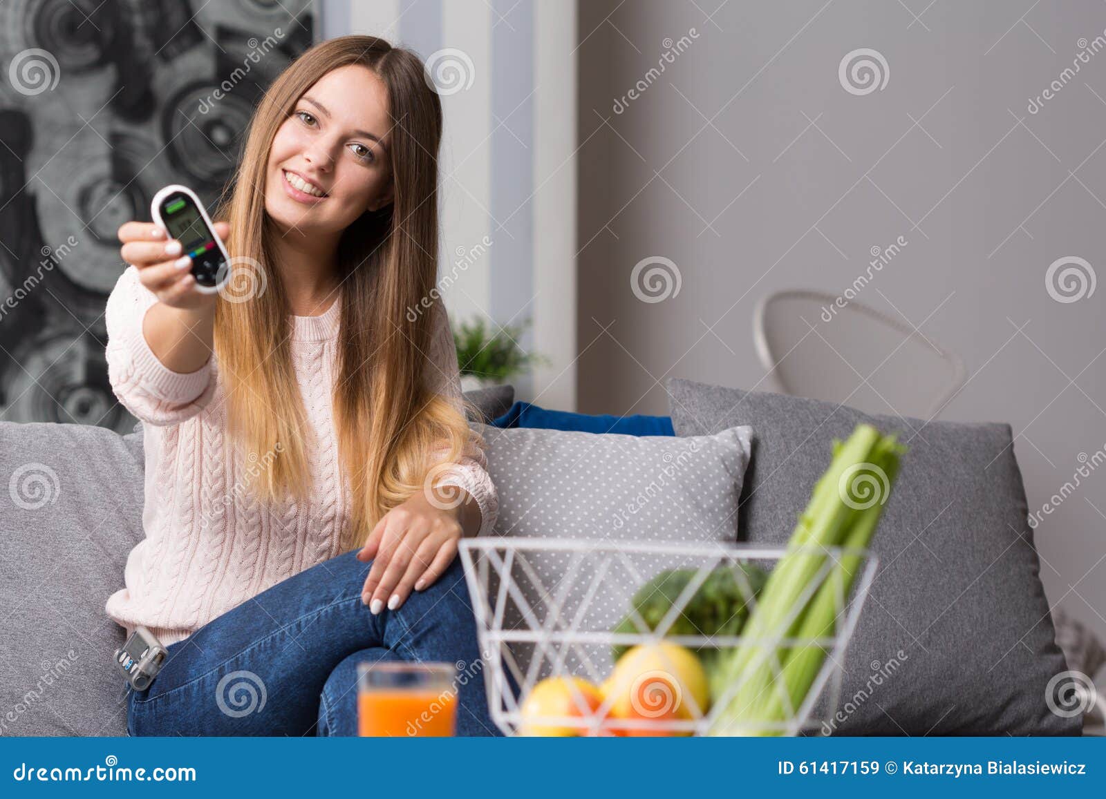 Modern diabetic girl stock image. Image of diabetic, home - 61417159