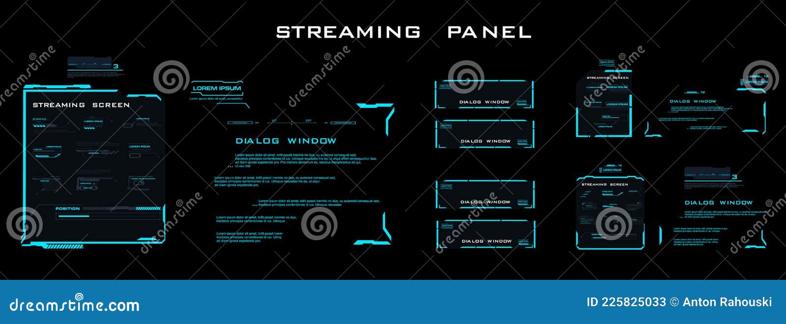 Modern Dialog HUD Interface. Streaming Panel. Streaming Screen ...