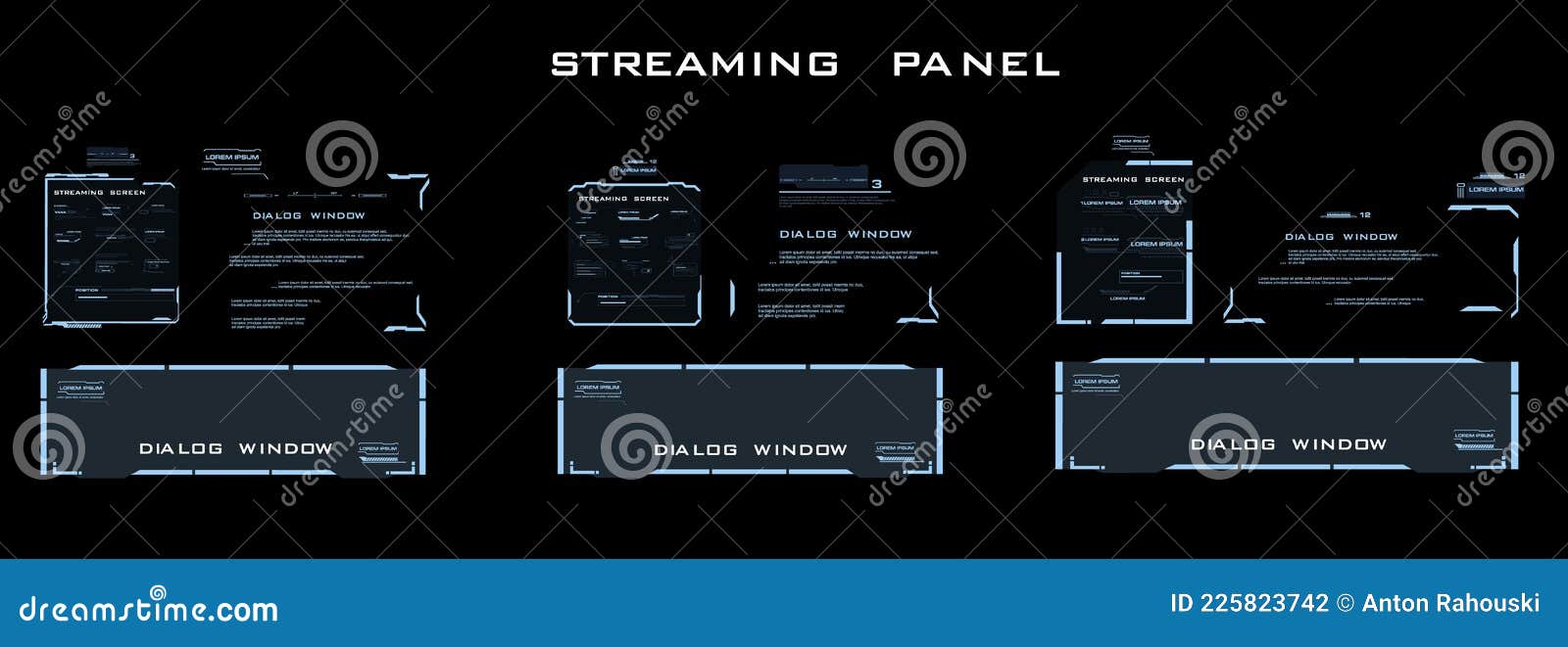 Modern Dialog HUD Interface. Streaming Panel. Streaming Screen Stock ...