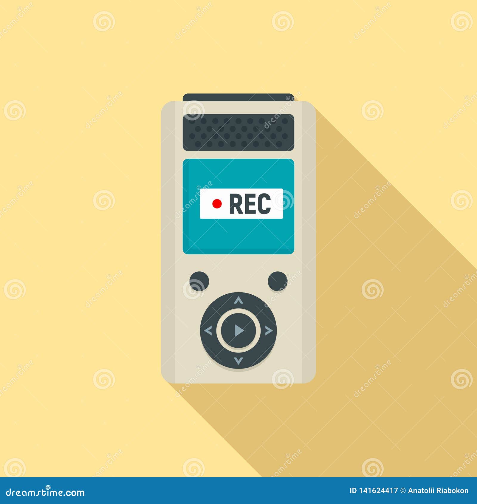 Modern Dictaphone Icon, Flat Style Stock Vector - Illustration of ...