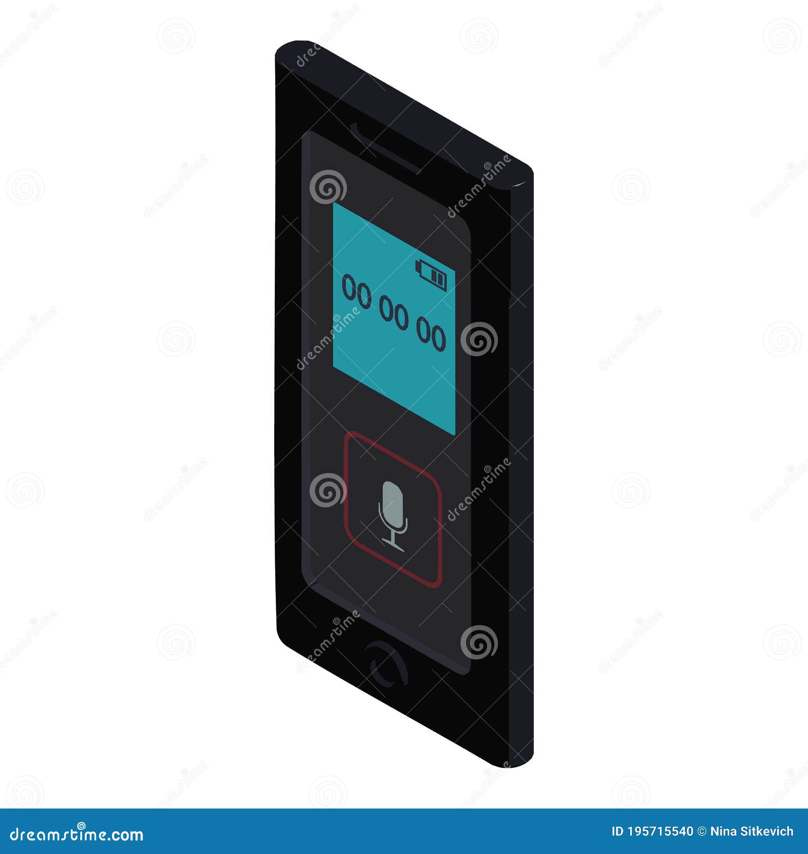 Modern Dictaphone Icon, Isometric Style Stock Vector - Illustration of ...