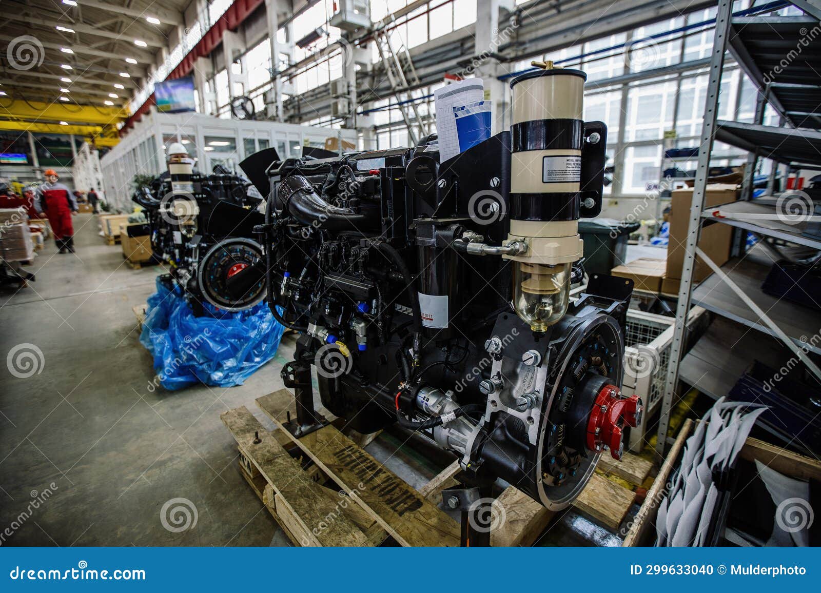 Modern Diesel Engine for Assembling of Machinery in the Workshop Stock ...