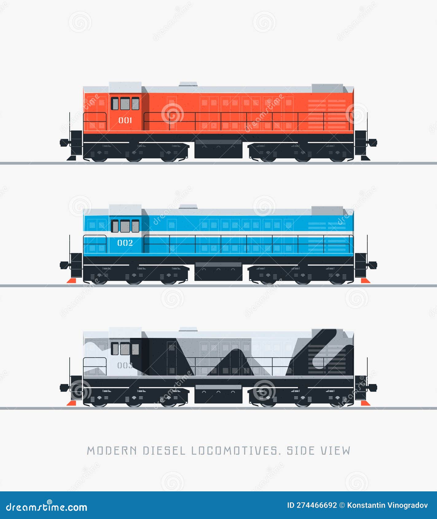 Diesel Locomotives Vector Side View Stock Photography | CartoonDealer ...