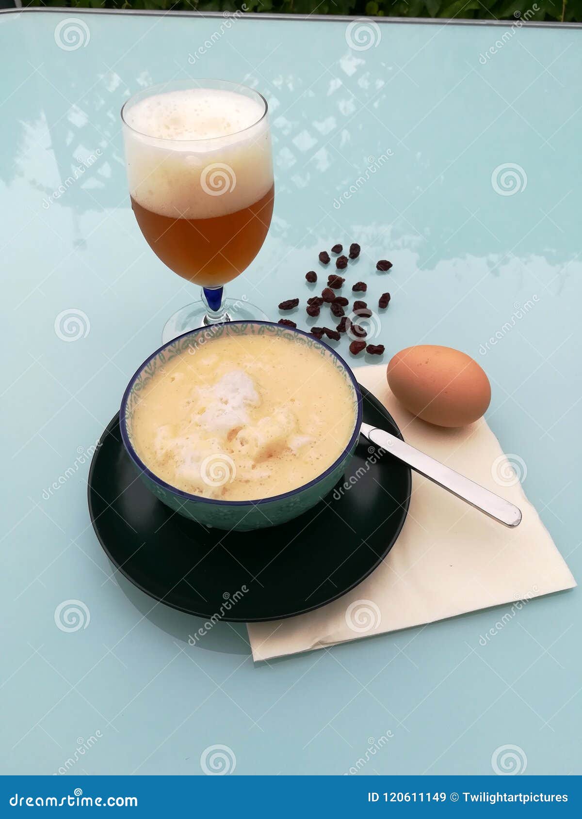 Refreshing Alcoholic Beer Soup with Pudding Stock Image - Image of ...