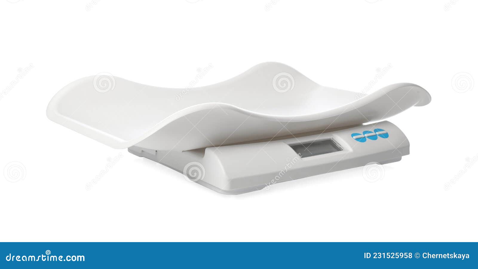 Modern Digital Baby Scales Isolated on White Stock Photo - Image of ...